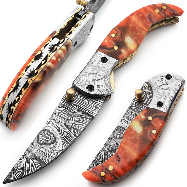 Custom Handmade Folding Tool (Woolly Mammoth Handle) – Evo Custom Store