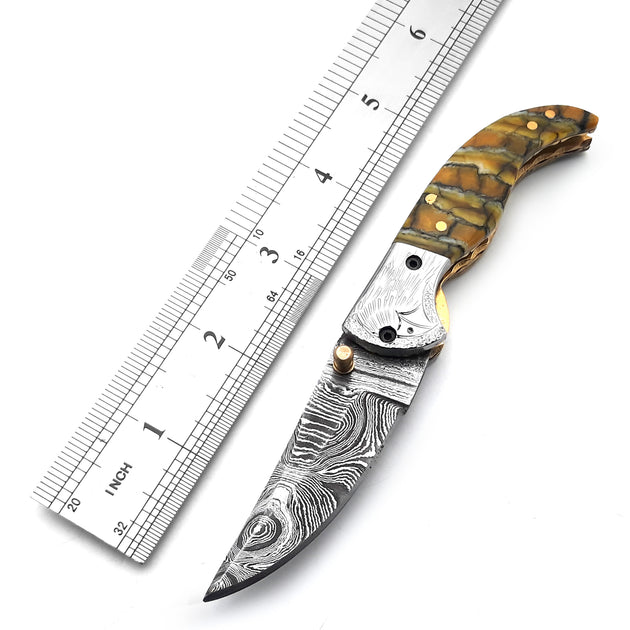 Custom Handmade Folding Tool (Woolly Mammoth Handle) – Evo Custom Store