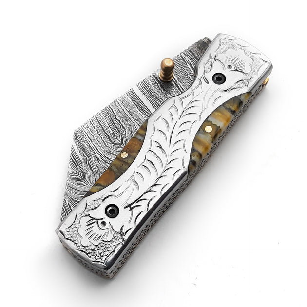 Custom Handmade Folding Tool (Woolly Mammoth Handle) – Evo Custom Store
